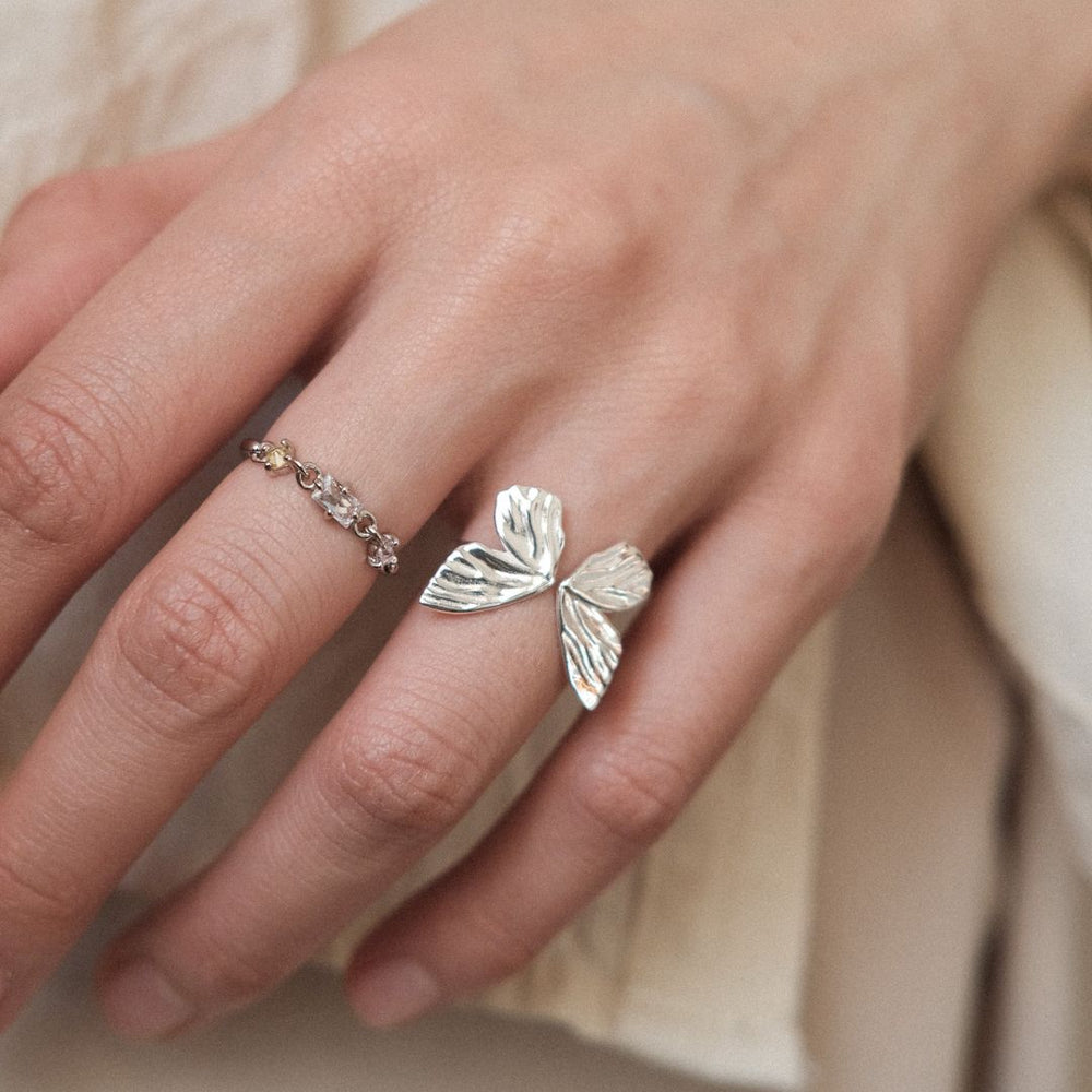 Gold Butterfly Ring | 925 Silver 18K Coated Statement Butterfly Jewelry