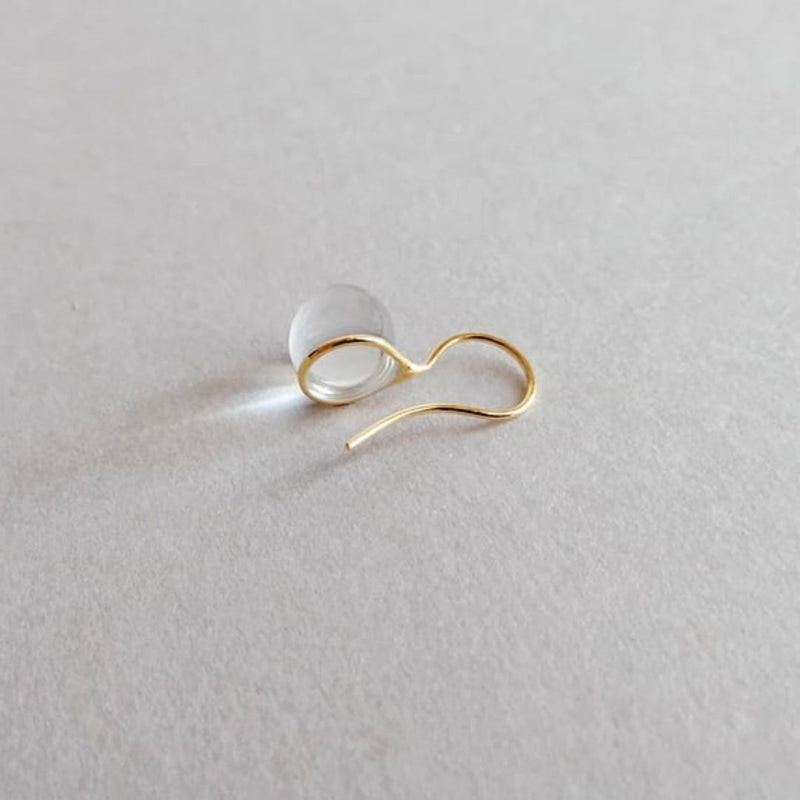 Round Glass Drop Earrings Transparent | The Chubby Paw