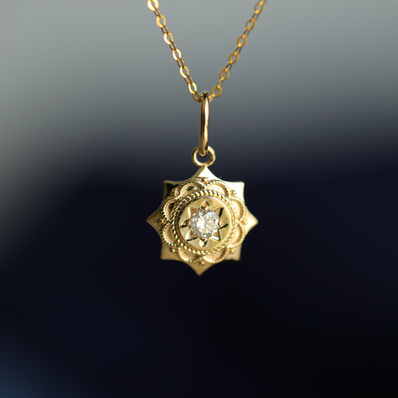 Octagram Golden Pendant Necklace | The Chubby Paw